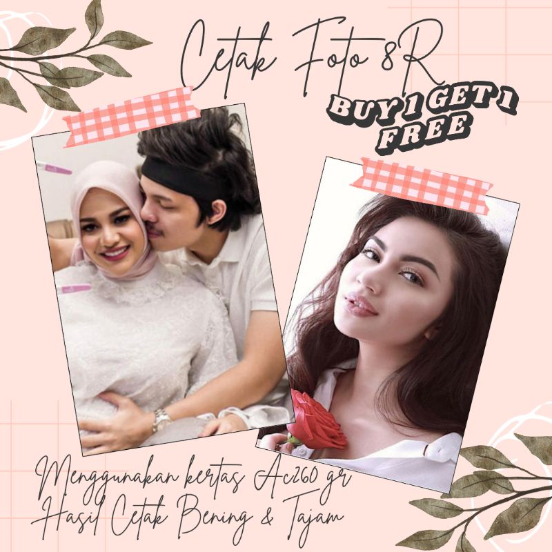 Jual (Buy 1 Free Get 1) Cetak Foto 8R, 8RP Laminasi Glossy | Shopee ...