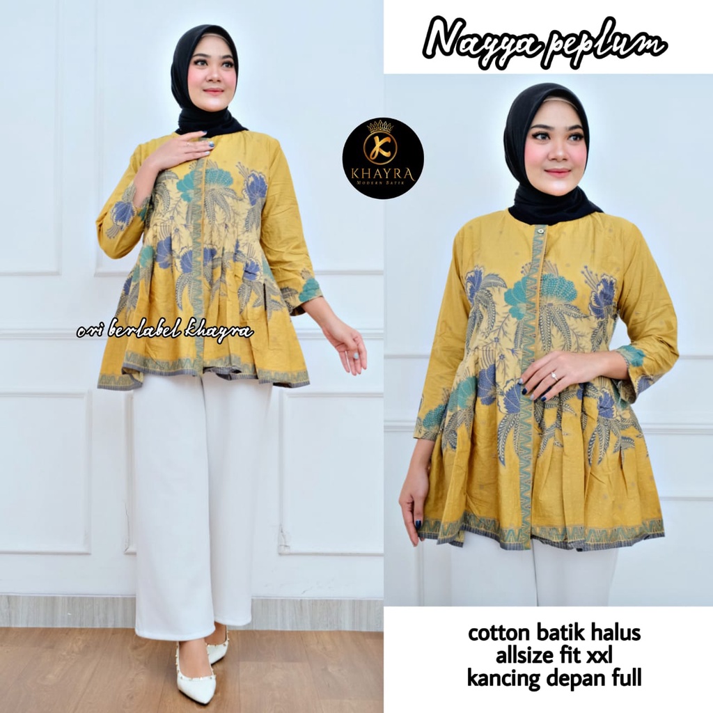 Jual Blouse Batik Peplum by Butik Batik Solo Bahan Batik Katun kode ...