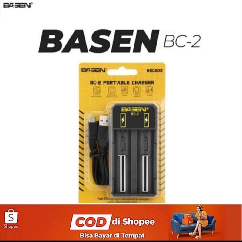 Jual Charger 18650 BASEN BC2 2 slot Original | Shopee Indonesia