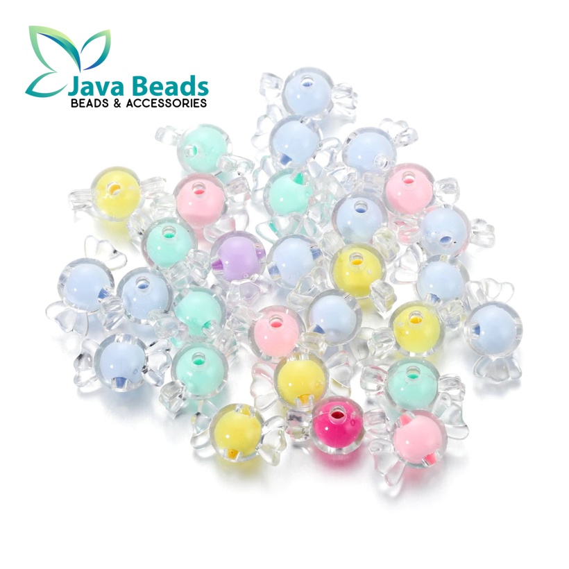 Jual 10 Pcs Manik Manik Permen Inside Colour Beads - Permen Besar 20mm ...
