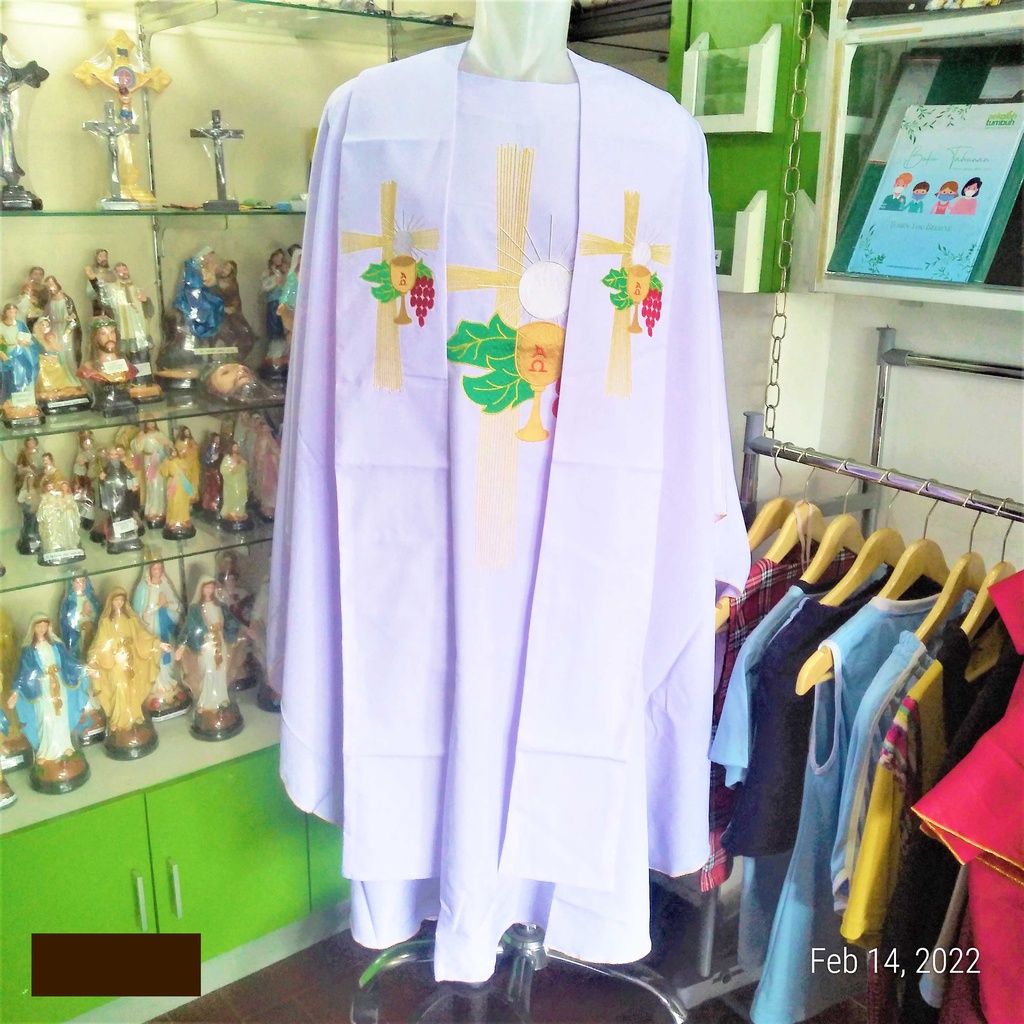 Jual Jubah Imam Katolik/Kasula Pastor/Kasula Bordir Halus S20 Tanpa ...