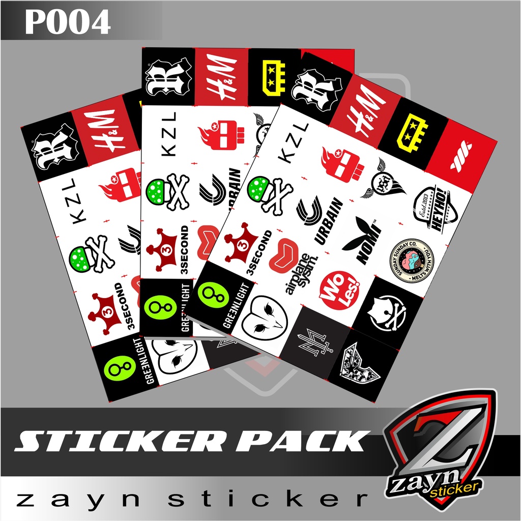 Jual STICKER PACK STIKER PAK BRAND DISTRO H&M, 3 SECOND, GREENLIGHT DLL ...