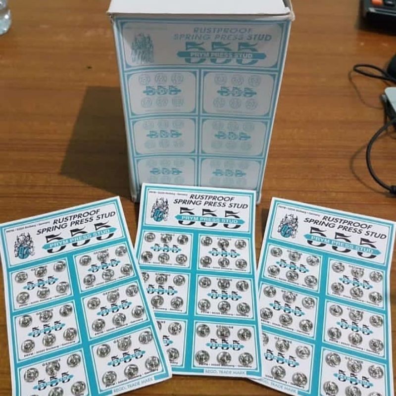 Jual Kancing JEPRET 555 ORIGINAL UKURAN 8 MM / kancing cetet / 1 lembar ...