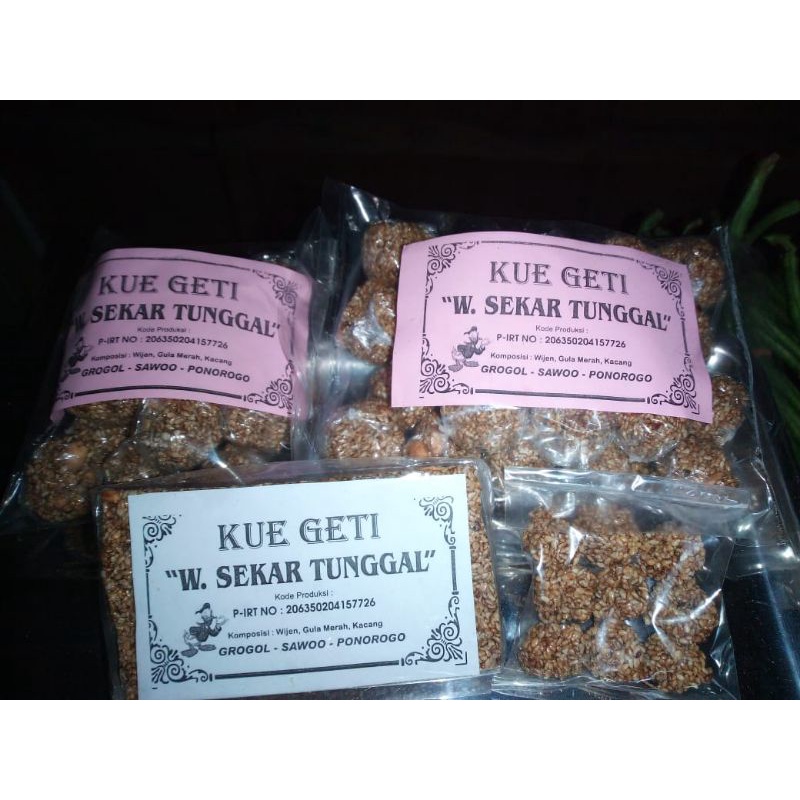 Jual KUE GETI "W. SEKAR TUNGGAL"/SNACK GETI WIJEN KHAS PONOROGO/JAJANAN ...