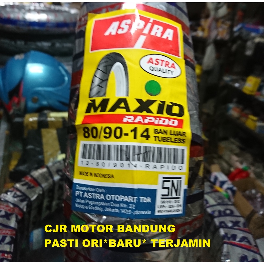 Jual Ban Depan TUBELESS Motor Matic Aspira MAXIO Rapido 80/90 ring 14 vario beat mio | Shopee ...