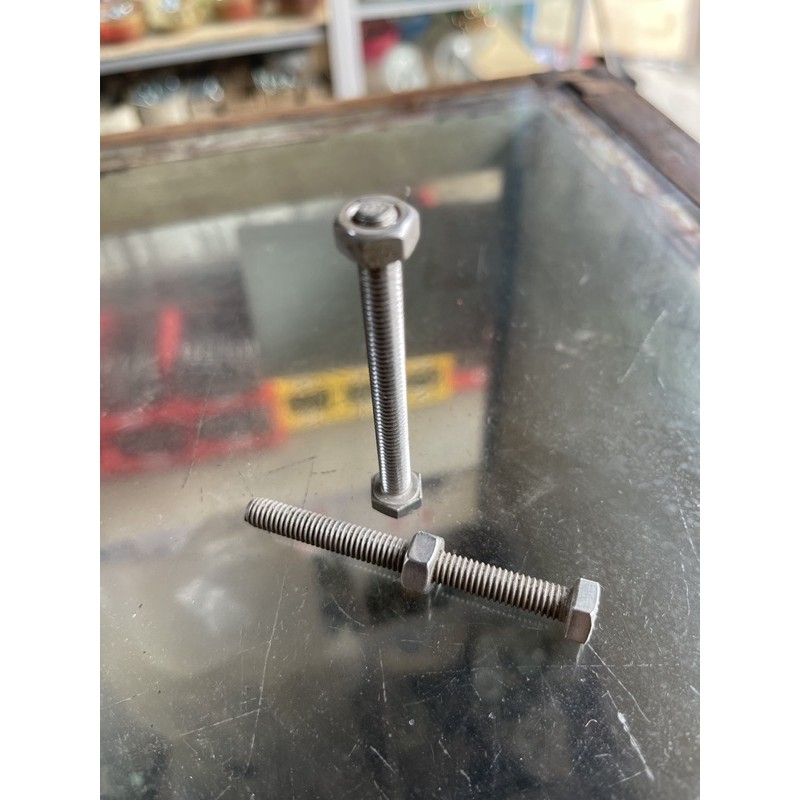 Jual BAUT MUR STAINLESS STEEL M6 x 60 - BAUT MUR HEX KUNCI 10 PANJANG 6 CM - SS304 | Shopee ...