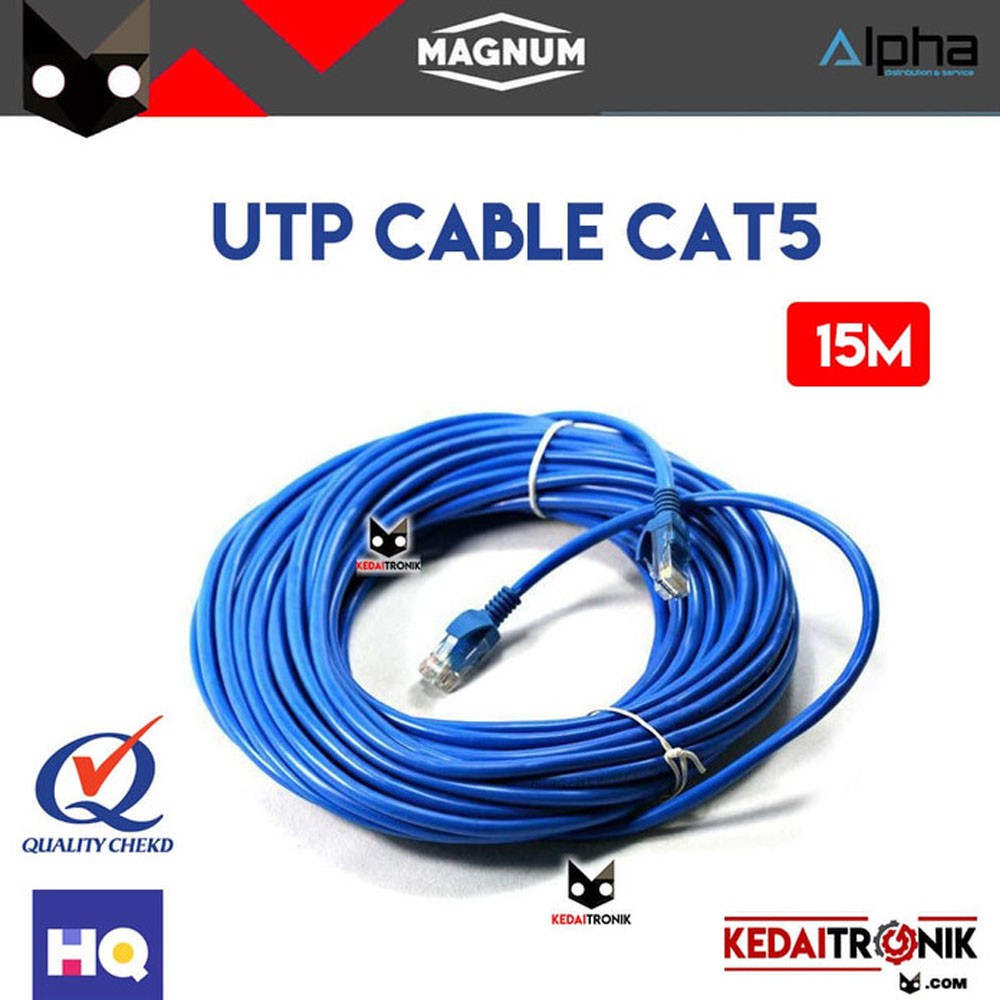 Jual Kabel LAN Cat5 15M MAGNUM RJ45 UTP Cat 5 Pabrikan Jadian 15 meter ...