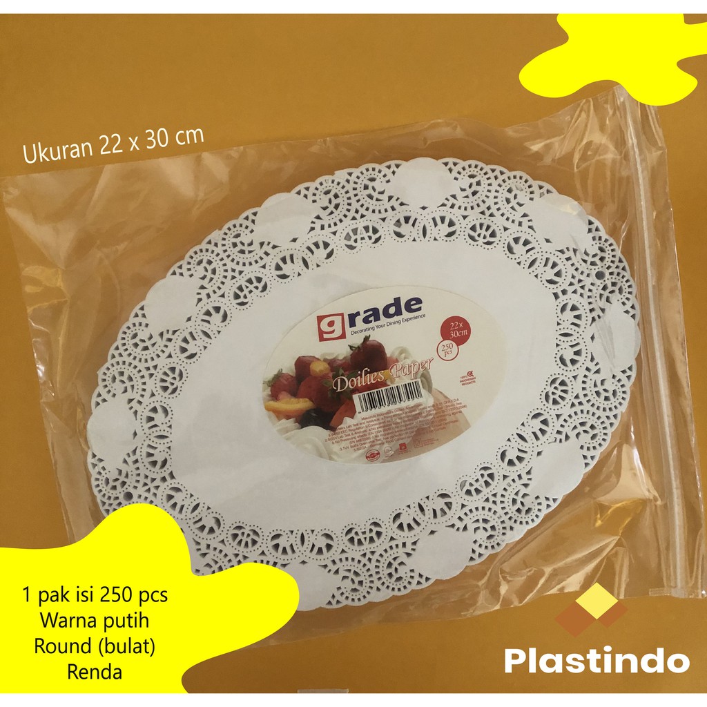 Jual Doilies paper Grade Oval 22 x 30 cm Warna Putih - Kertas Renda ...