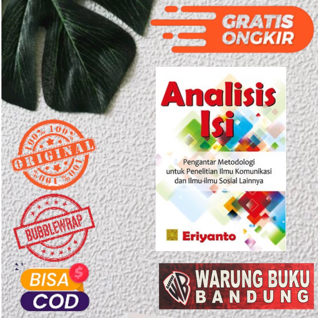 Jual Buku Analisis Isi Pengantar Metodologi untuk Penelitian Ilmu ...