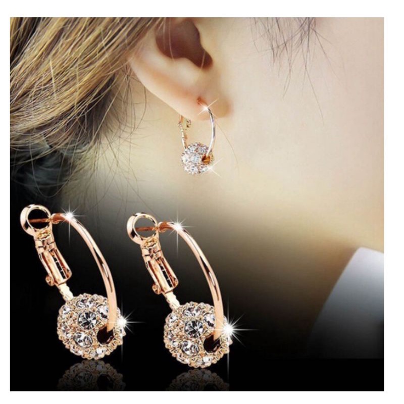 Jual Anting Wanita Bulat Kait 18K Gold Palete Bentuk Bola | Shopee ...
