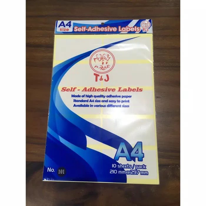 Jual T&J Labels SELF-ADHESIVE LABELS A4 NO. 101 | Shopee Indonesia