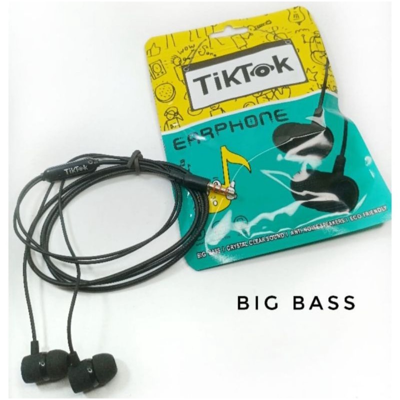 Jual HF Headfre Tiktok stereo earphone super bass, bass terasa enak ...