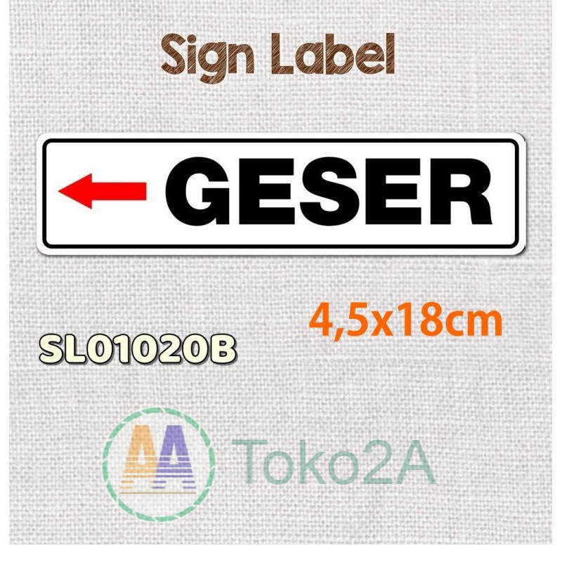 Jual Sign Label - GESER KIRI - SL010020B - Toko2A | Shopee Indonesia