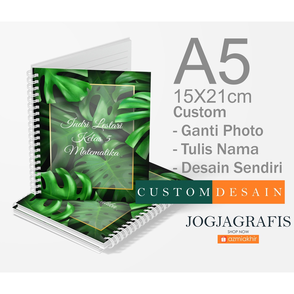 Jual Notebook Buku Tulis Sekolah Jurnal Seminar Spiral A5 Custom Desain ...