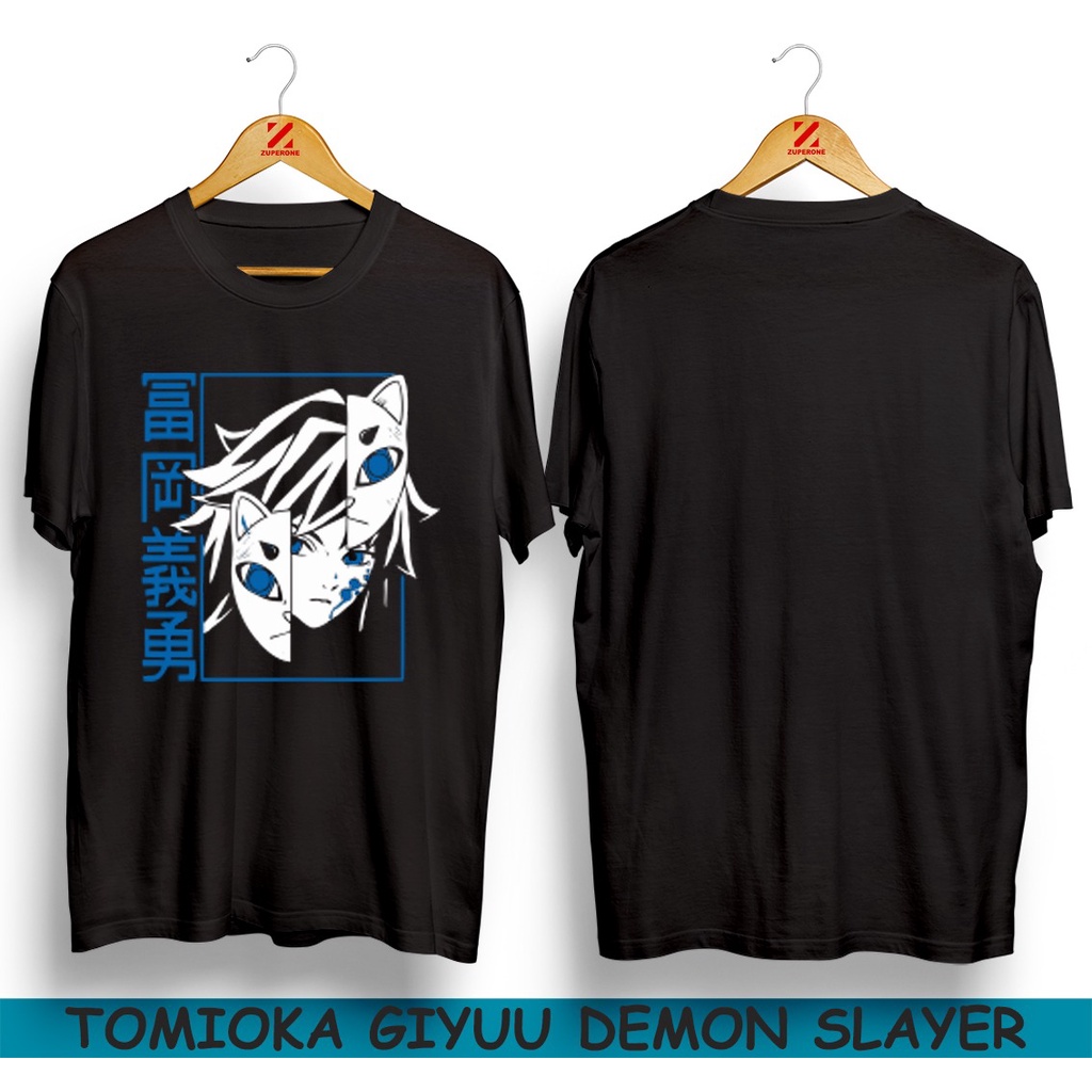 Jual KAOS TOMIOKA GIYU KANJI FACE MASK / KAOS ANIME DEMON SLAYER ...