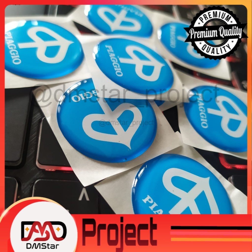 Jual [DMSTAR] PIAGGIO BIRU LOGO TIMBUL UKURAN KALIPER REM MOTOR STIKER ...