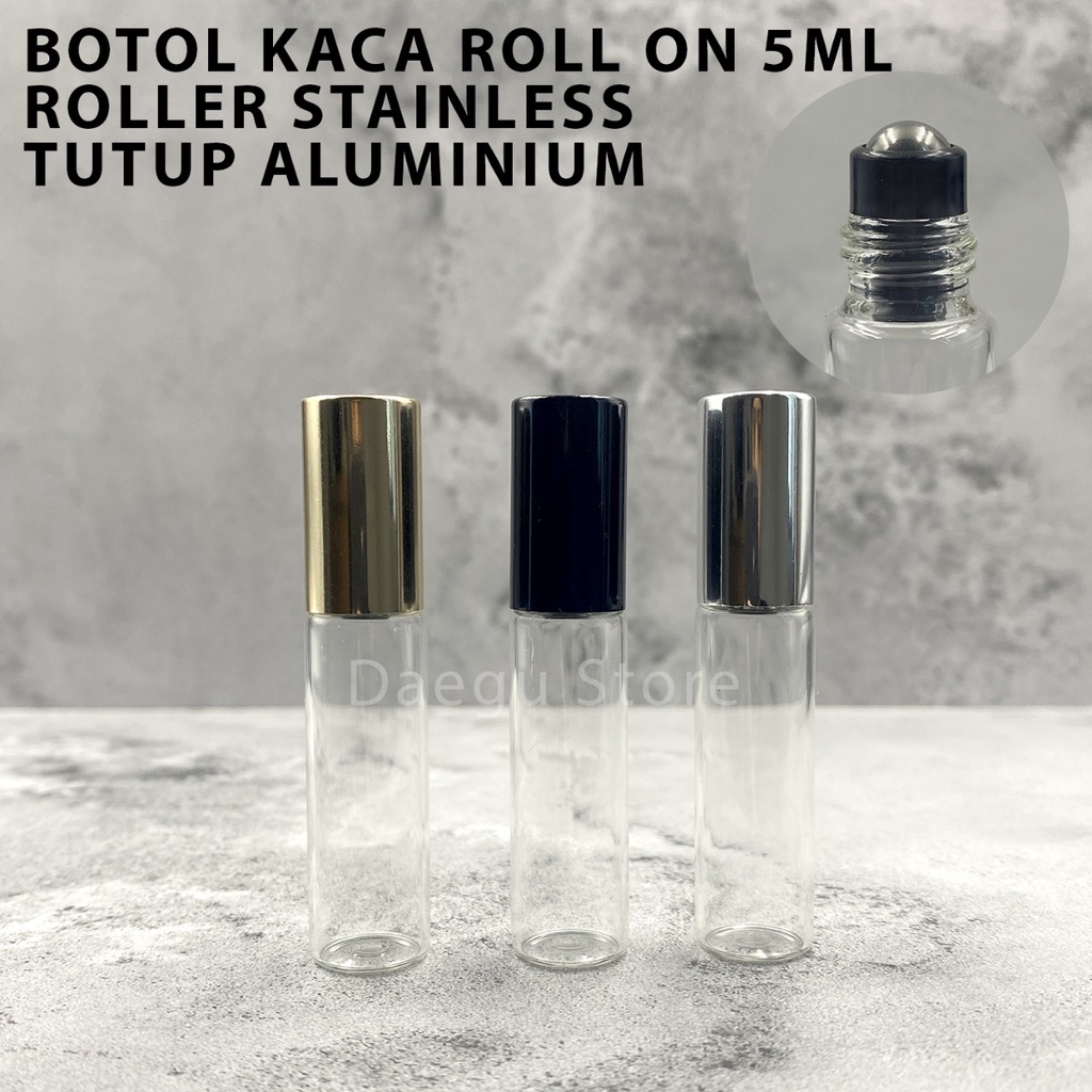 Jual Botol Roll On 5ml Kaca Transparan Roller Stainless - Parfum ...