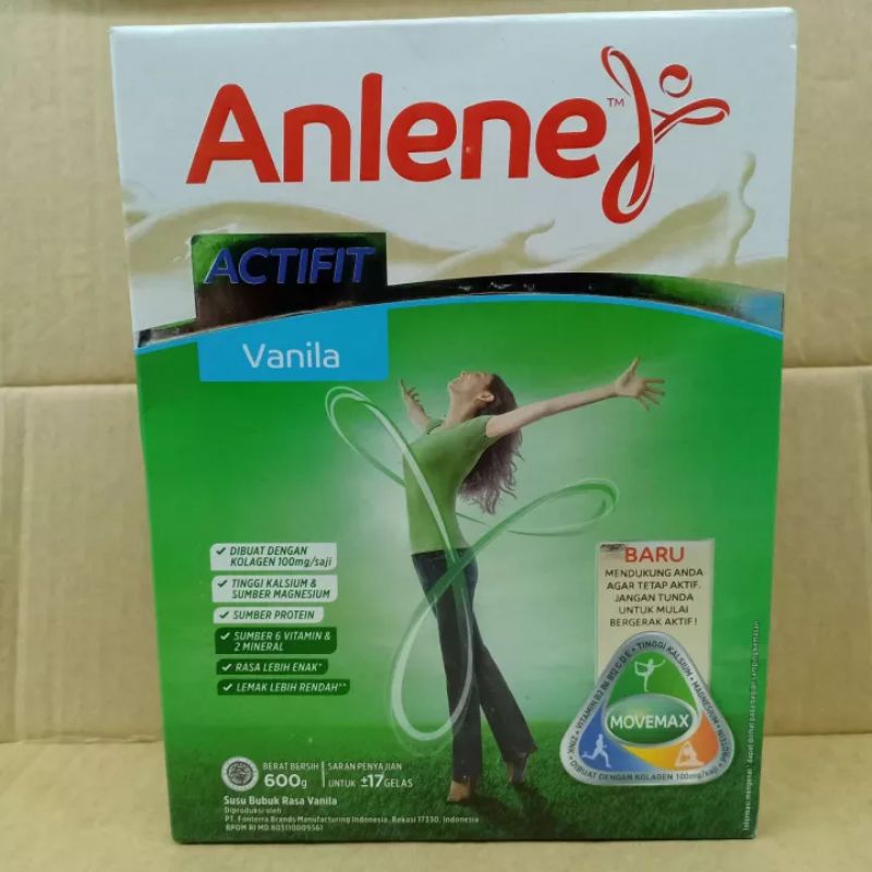 Jual ANLENE ACTIFIT 3X Rasa COKLAT VANILA ORIGINAL 250 GR,500 gr ( 2 X ...