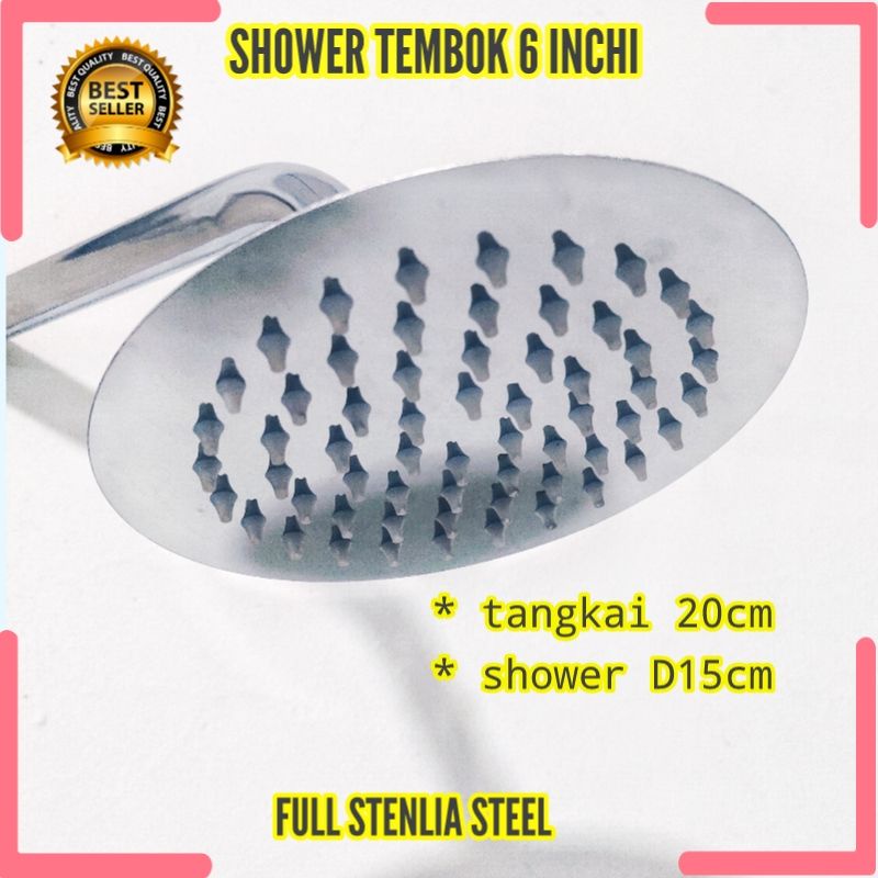 Jual WALL SHOWER 6 INCHI SHOWER TEMBOK SHOWER TANAM SHOWER GANTUNG ...