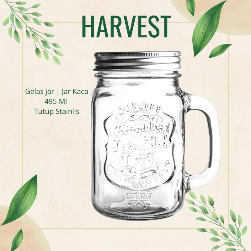 Jual Harvest Jar Bening TUTUP STAINLESS | Drinking Glass Jar | Gelas ...