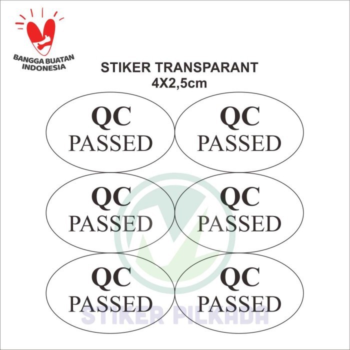 Jual STIKER VINYL QC PASS 4X2,5CM BENING (ISI 110PCS) | Shopee Indonesia