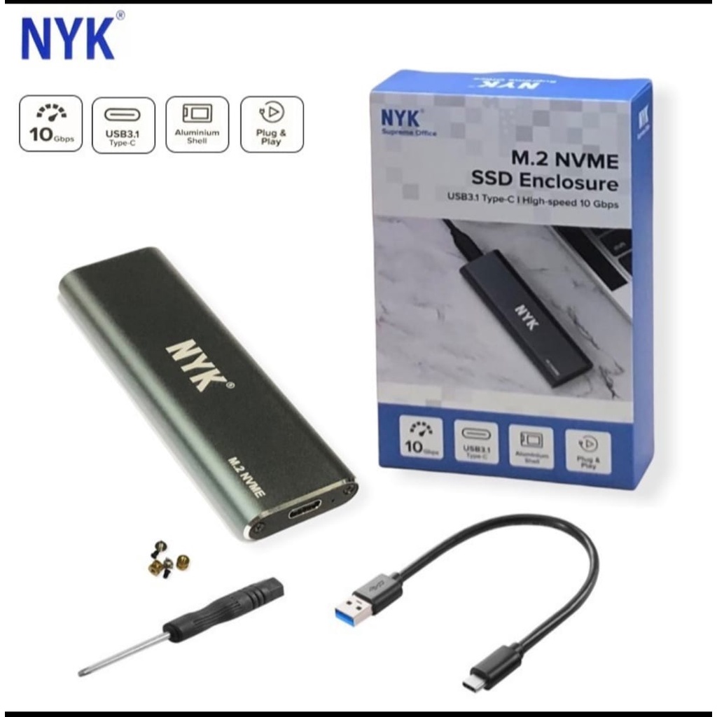Jual M2 NVME SSD Case USB 3.0 TYPE C Enclosure External SSD - NYK ...
