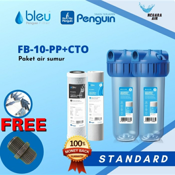 Jual Paket Filter Air Penguin Sumur/Pdam FB 10" Standart PP + CTO ...
