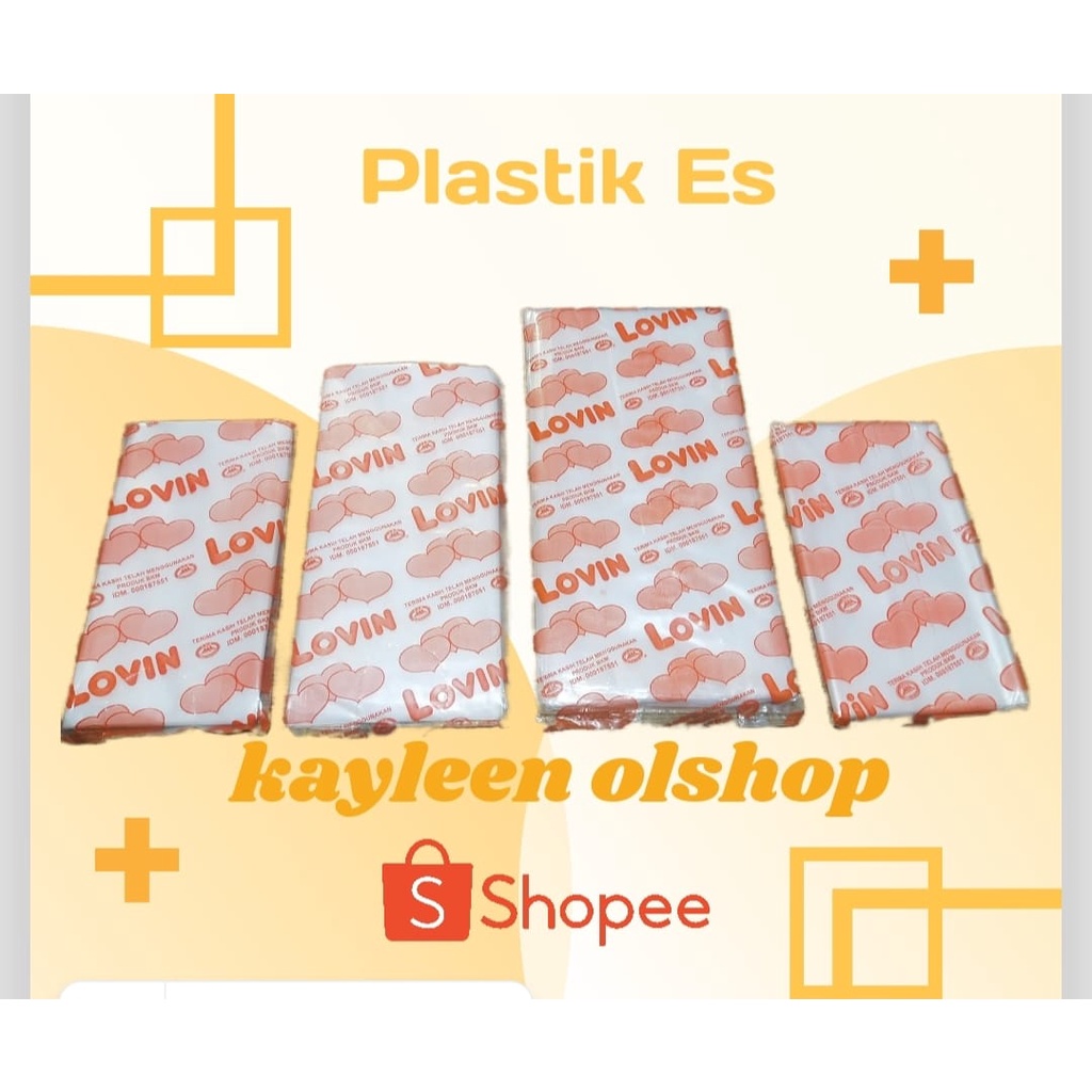Jual PLASTIK ES PE lovin 4x23,4,5x23 10X20 12X25 15X30 20X35 / PLASTIK ...
