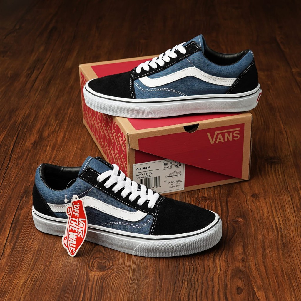 Jual Sepatu Premium V*ns Old Skool Classic Navy White | Shopee Indonesia
