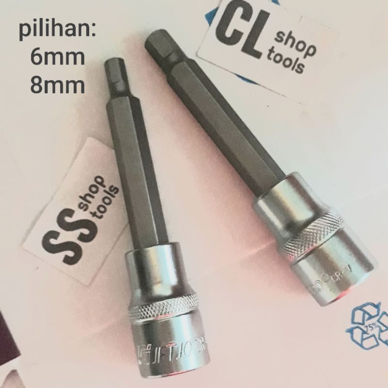 Jual MATA SOCK OBENG KETOK HEX BIT 6mm 8mm 1/2" kunci L biasa hexagon ...