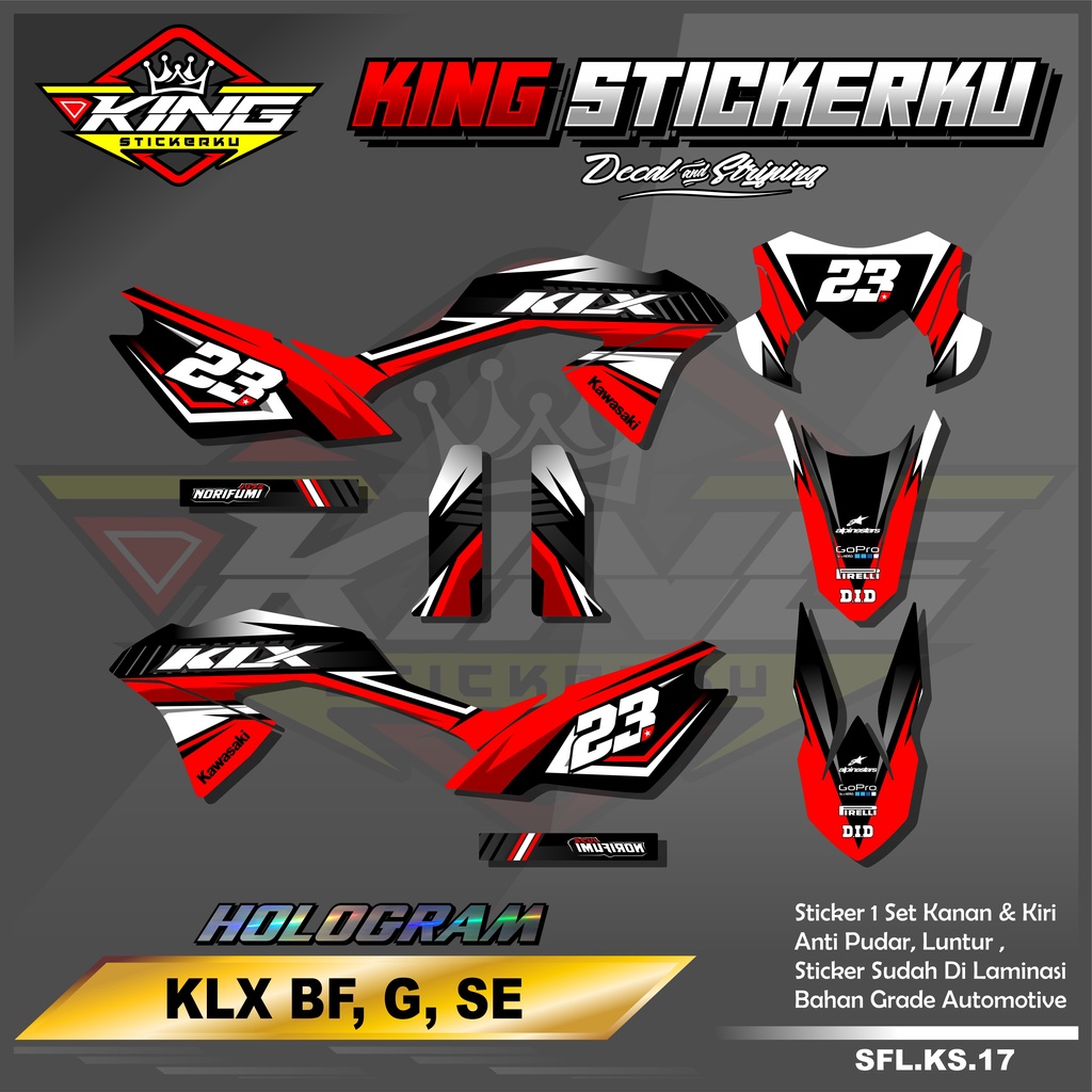 Jual Sticker Striping Variasi Kawasaki KLX BF, G, SE - Stiker Striping ...