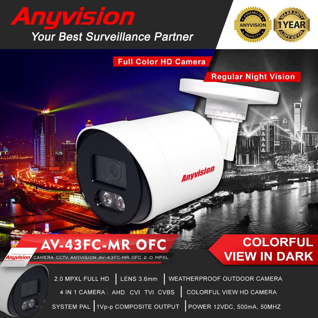 Jual Anyvision CAMERA CCTV INDOOR AV 42FC MR IFC IHD 2.0 MPXL FULL HD ...