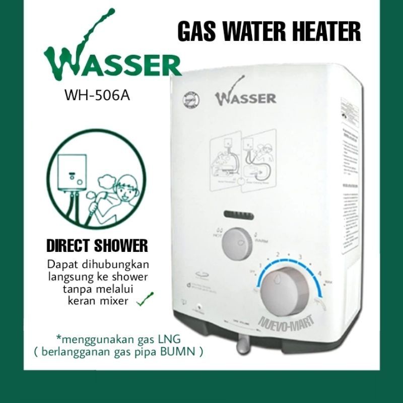 Jual Water Heater Wasser (LNG) tipe WH-506 A Pemanas Air | Shopee Indonesia