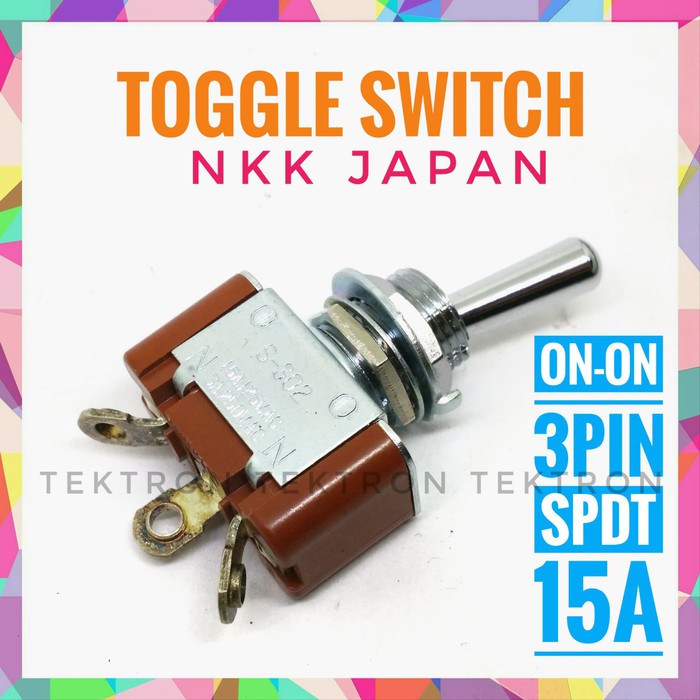Jual NKK Toggle Switch JAPAN S-302 on-on15A-125VAC, 6A-250VAC 3p 3pin ...
