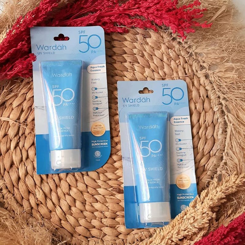 Jual wardah sunscreen spf 50 pa++++ uv shield Aqua | Shopee Indonesia