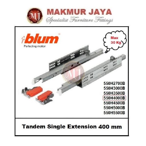 Jual Rel Tandem BLUM 40 cm Single Extension REL LACI | Shopee Indonesia