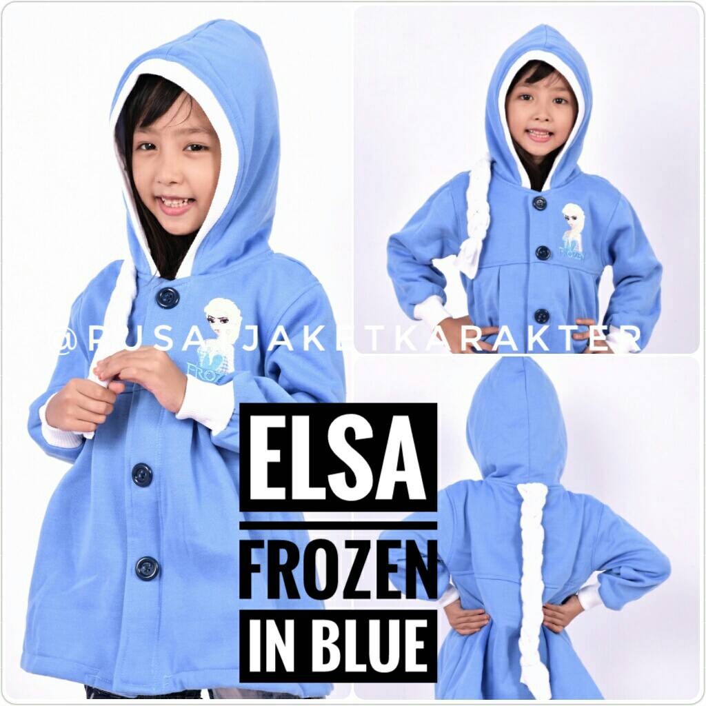 Jual JAKET KUPLUK ANAK LUCU KARAKTER KARTUN ELSA FROZEN IN BLUE (KEPANG ...