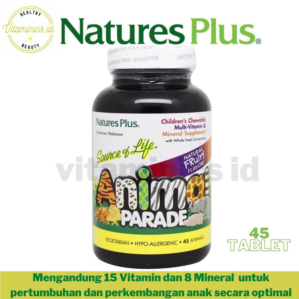 Jual Natures Plus / Nature's Plus Animal Parade SOL Assorted 45 Tablet ...
