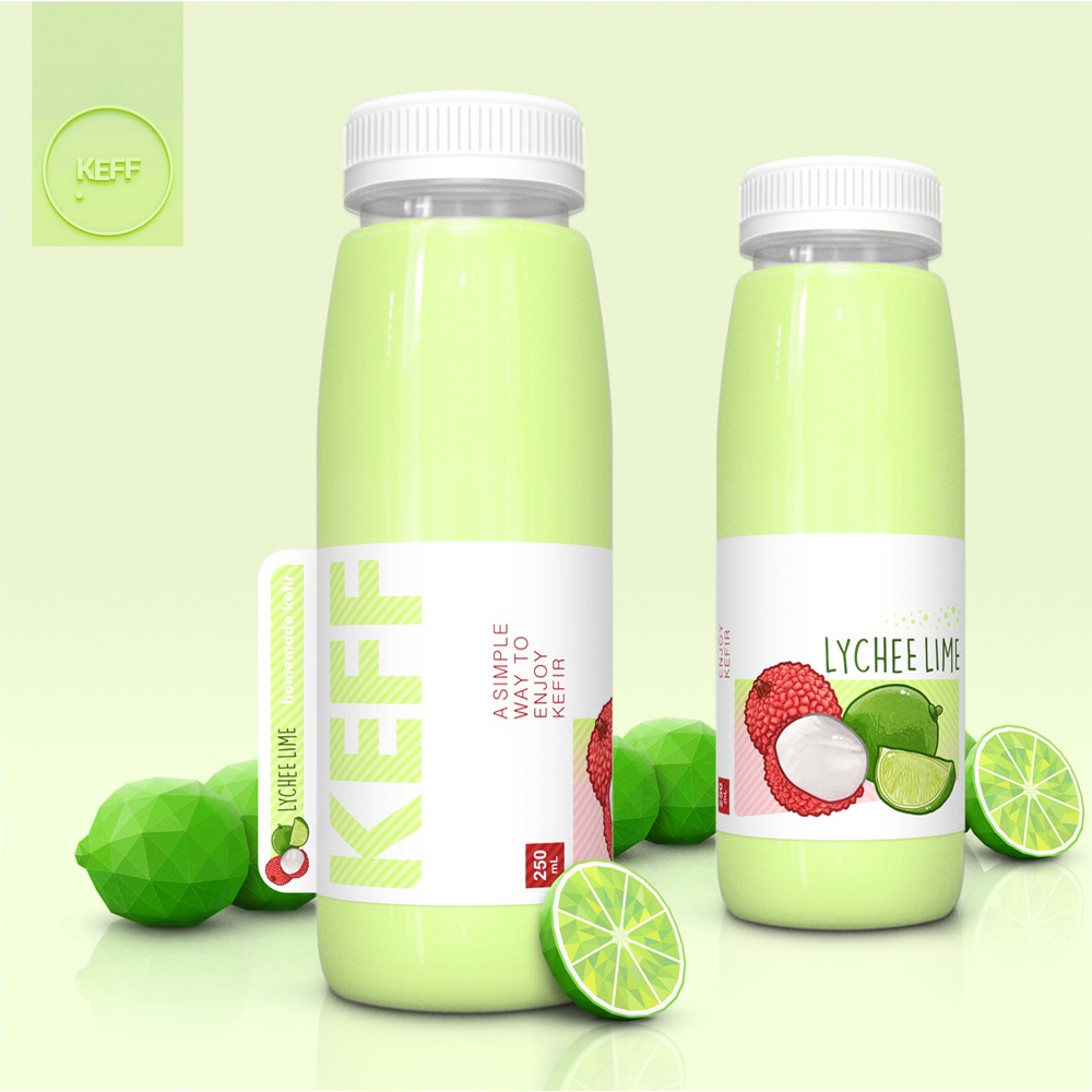 Jual KEFF Kefir Susu Sapi : Rasa Leci Jeruk Nipis [Lychee Lime ...