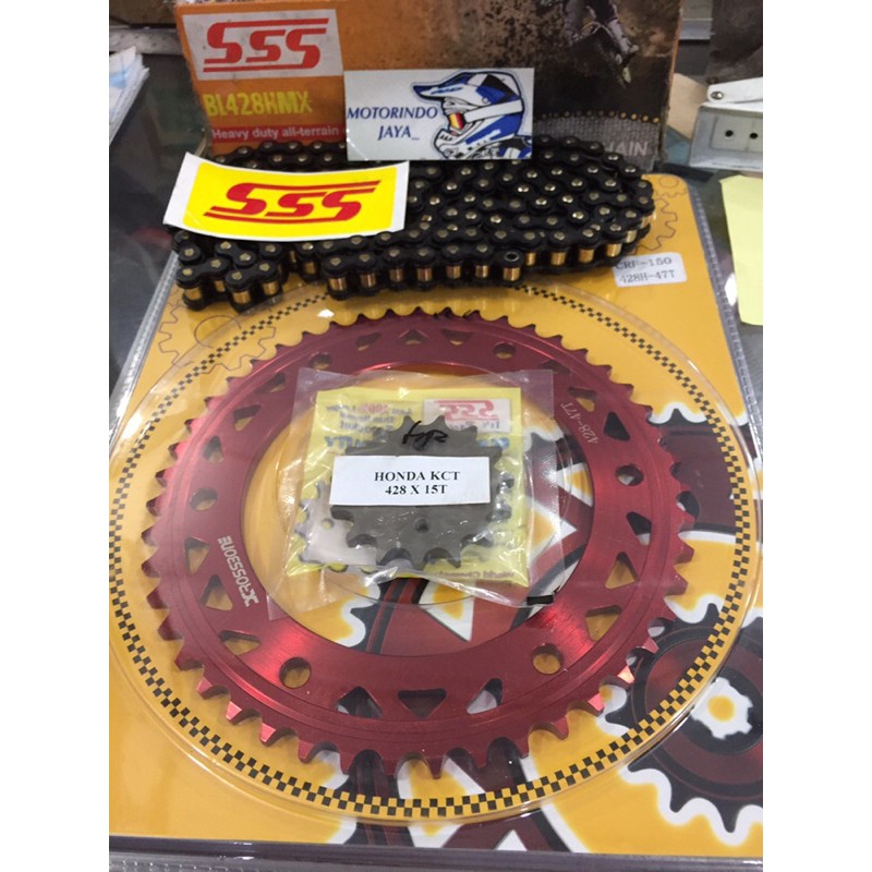 Jual gear set CRF 150 L merah set rantai sss black series special off ...