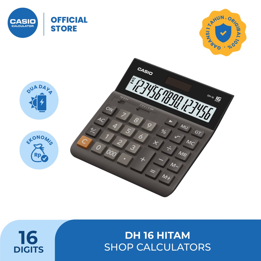Jual CASIO DH-16 -Hitam - Kalkulator Kantor - 16 digit | Shopee Indonesia