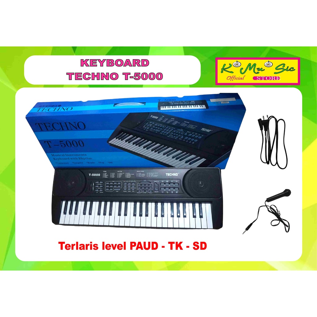 Jual [ COD ] Keyboard Techno T5000 T-5000 T 5000 terlaris piano level ...