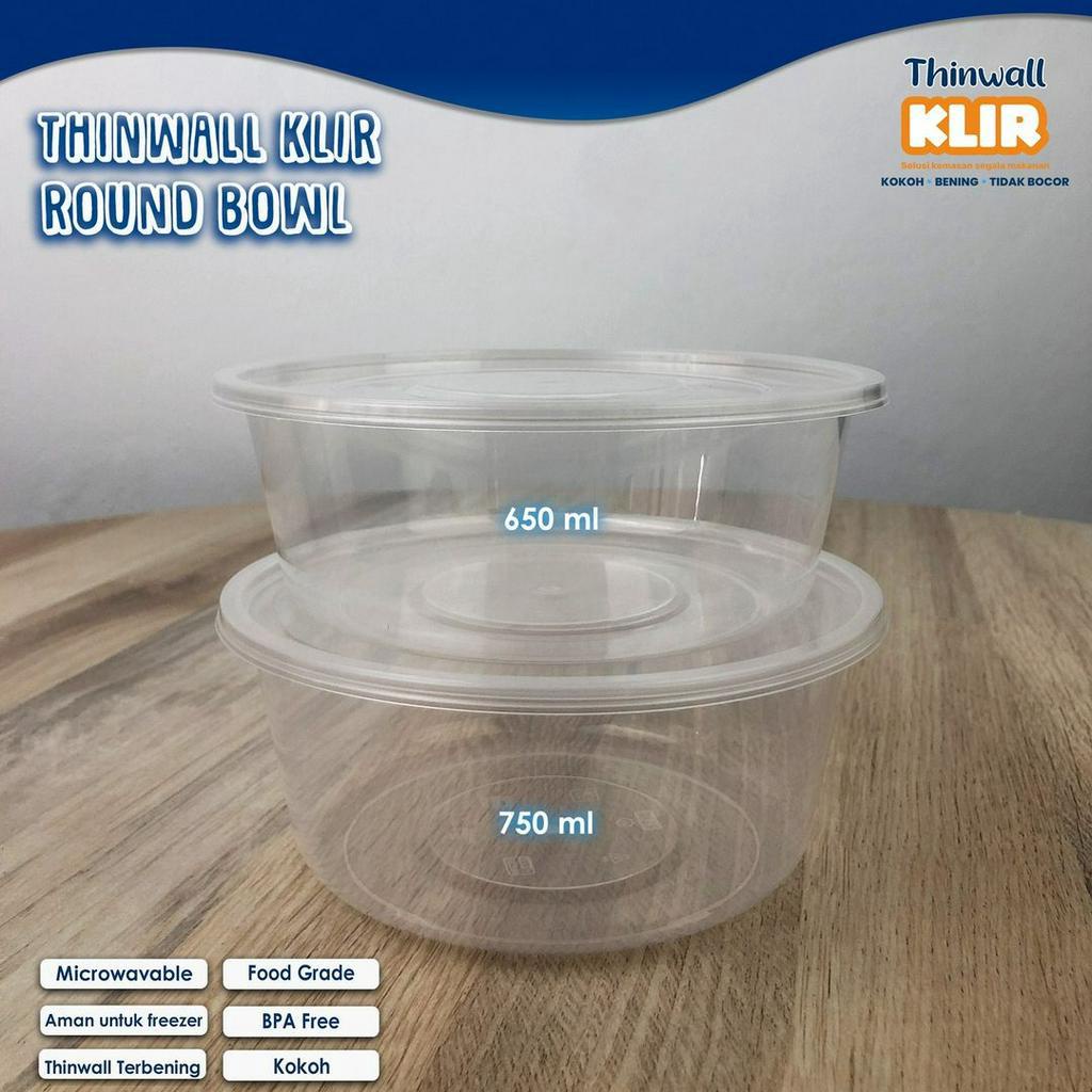 Jual Thinwall Bulat Datar Klir 650+Tutup / Cup Pudding / Mangkok Datar ...