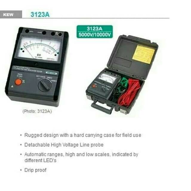 Jual Analog High Voltage Insulation Tester Kyoritsu 3123A | Shopee ...