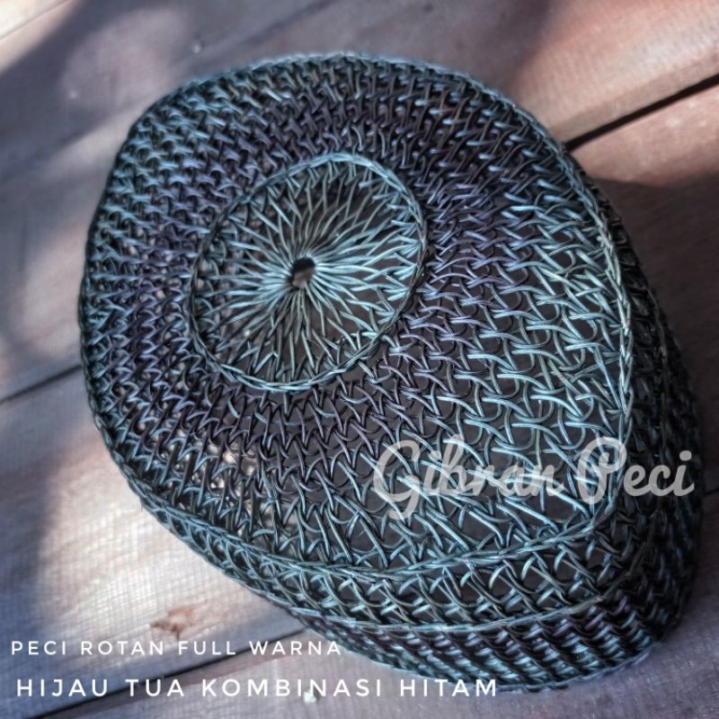Jual Peci rotan hijau tua kombinasi hitam finishing getah ORI by Gibran ...