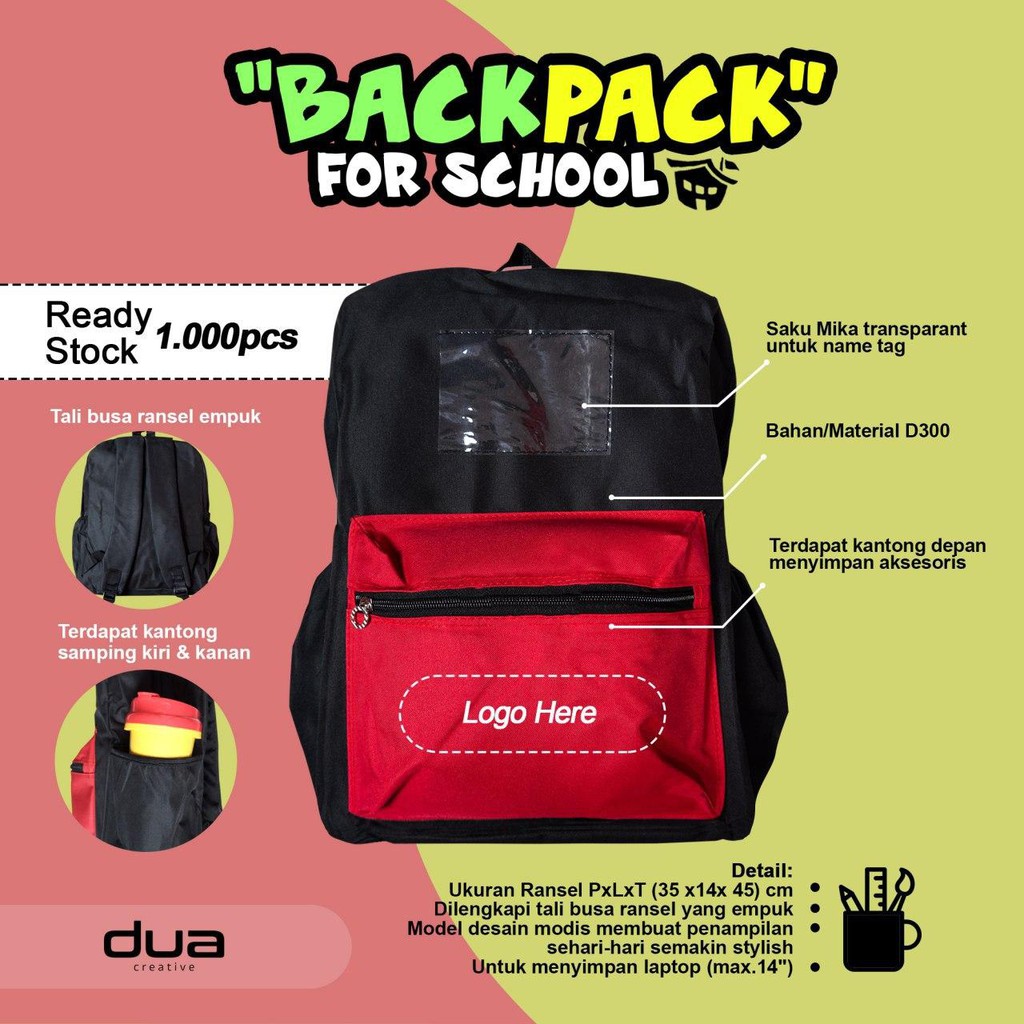 Jual Tas Ransel PROMOSI MURAH berikut cetak logo custom | Shopee Indonesia