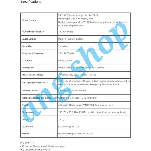 Jual TOA RM-200M Microphone Paging Mic W/ Chime TOA RM200M RM200 M ...