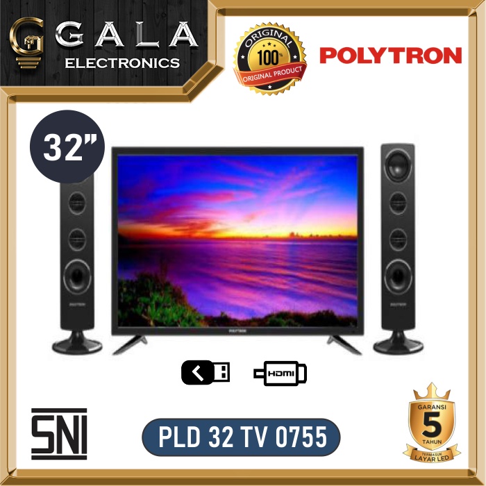 Jual LED TV POLYTRON 32 INCH PLD 32TV0755 / 32TV1855 + SPEAKER (Digital) | Shopee Indonesia