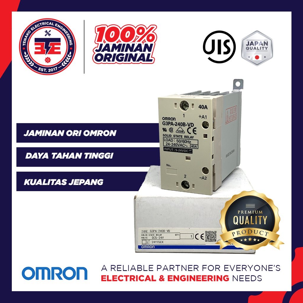 Jual Omron G3PA-240B-VD Solid State Relay 40A SSR 40 Amper Original ...