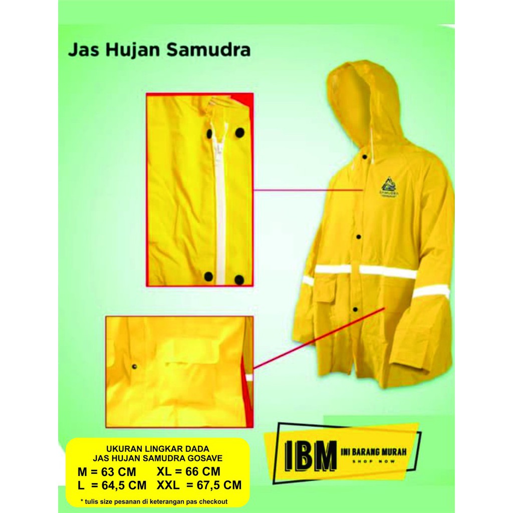 Jual Jas Hujan / Raincoat Samudra Gosave / Warna Kuning | Shopee Indonesia